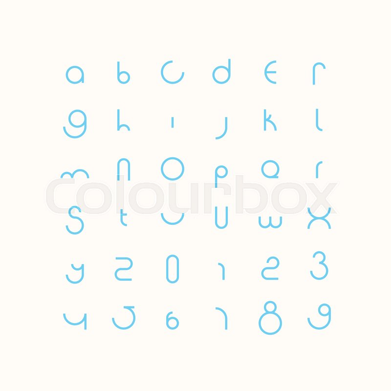 Round style alphabet letters and ... | Stock vector | Colourbox