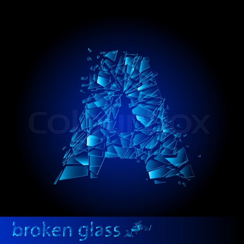 One letter of broken glass - A. ... | Stock vector | Colourbox