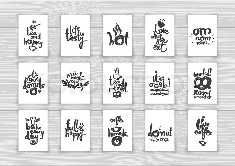 Sweet Pastry calligraphy letterings on ... | Stock vector | Colourbox