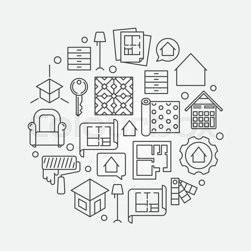 Interior designer circular ... | Stock vector | Colourbox