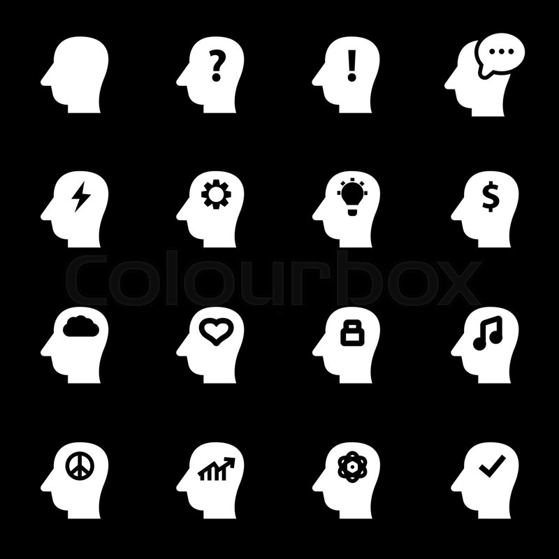 Vector white thoughts icons set on ... | Stock vector | Colourbox