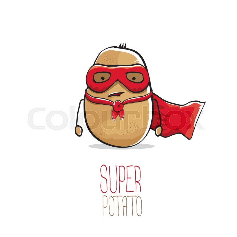 Vector funny cartoon cute brown super ... | Stock vector | Colourbox