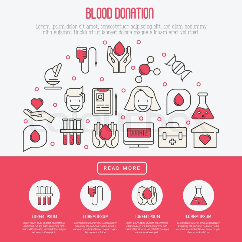 Blood donation concept for web page, ... | Stock Vector | Colourbox