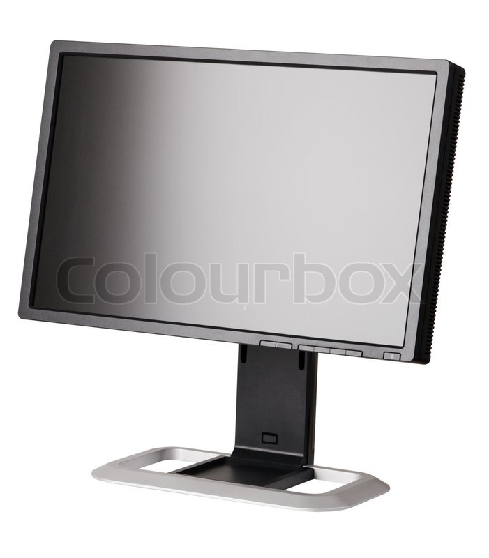 Modern black computer monitor isolated ... | Stock image | Colourbox