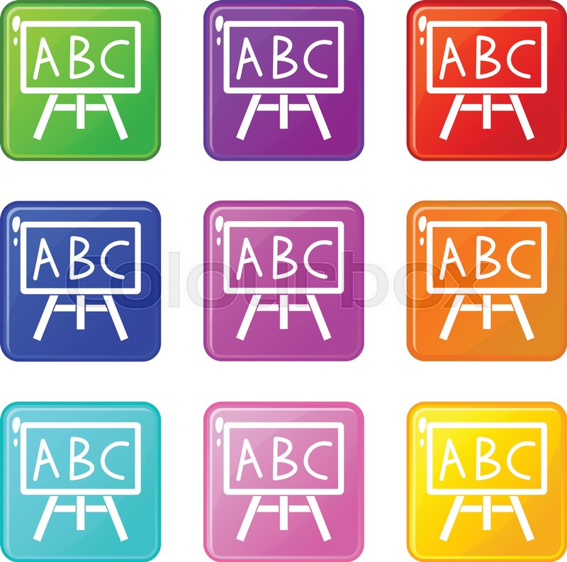 Chalkboard with the leters ABC icons ... | Stock vector | Colourbox