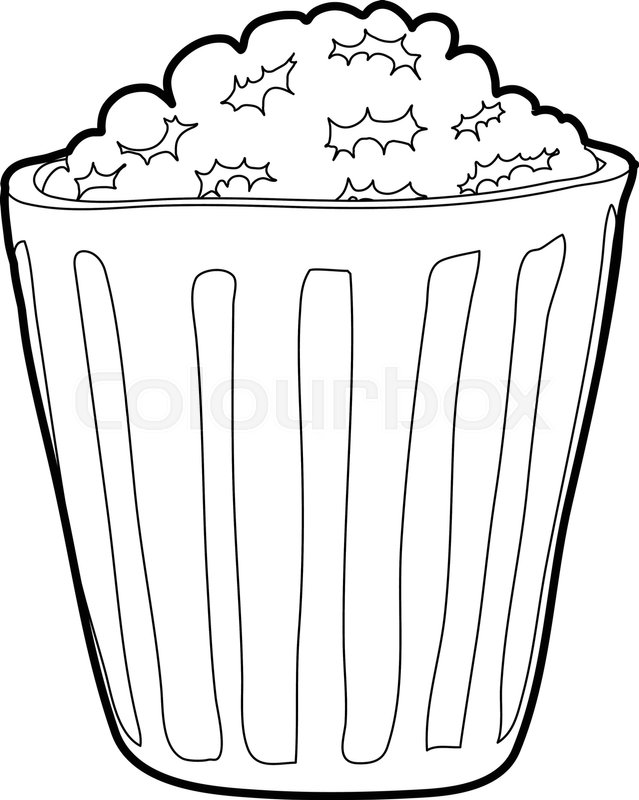 Popcorn icon. Outline illustration of ... | Stock vector | Colourbox