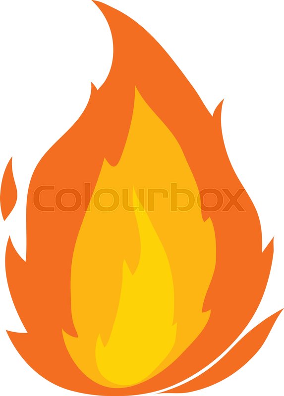 Flame icon. Cartoon illustration of ... | Stock vector | Colourbox