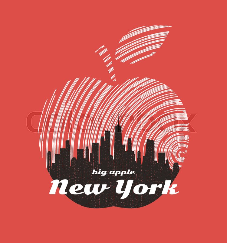 New York big apple t-shirt graphic ... | Stock vector | Colourbox