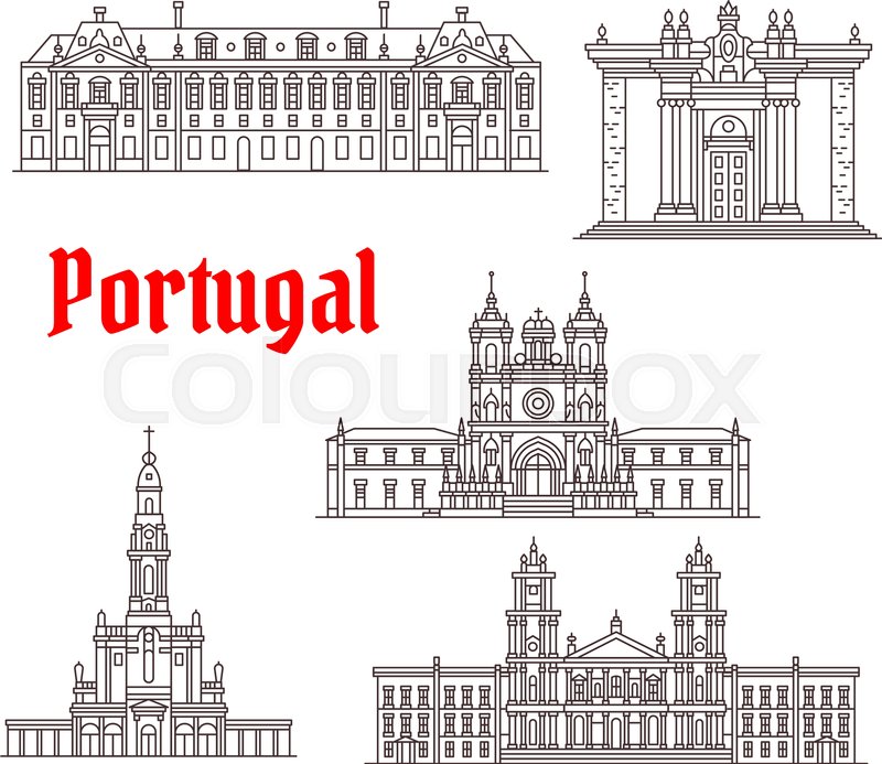 Portugal architecture and Portuguese ... | Stock vector | Colourbox