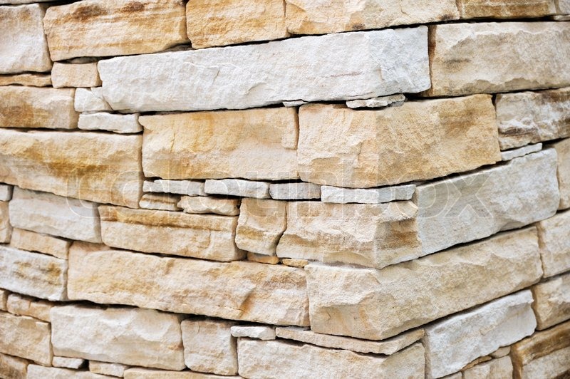 Wand aus Sandstein Steine | Stock Bild | Colourbox