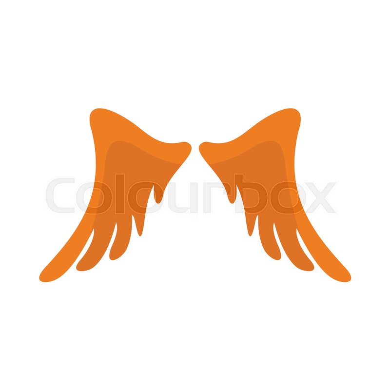 Orange wing flat icon for your design ... | Stock vector | Colourbox