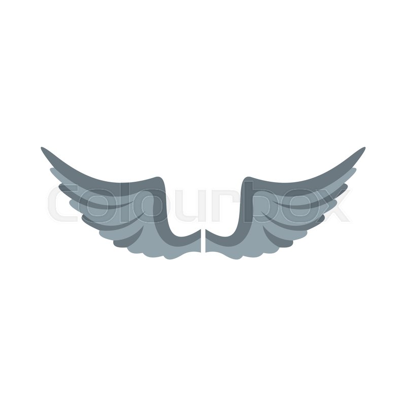 Gray wing flat icon for your design ... | Stock vector | Colourbox