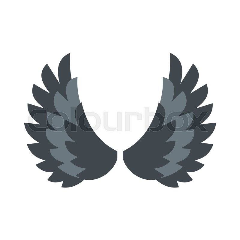 Gray wing flat icon for your design ... | Stock vector | Colourbox