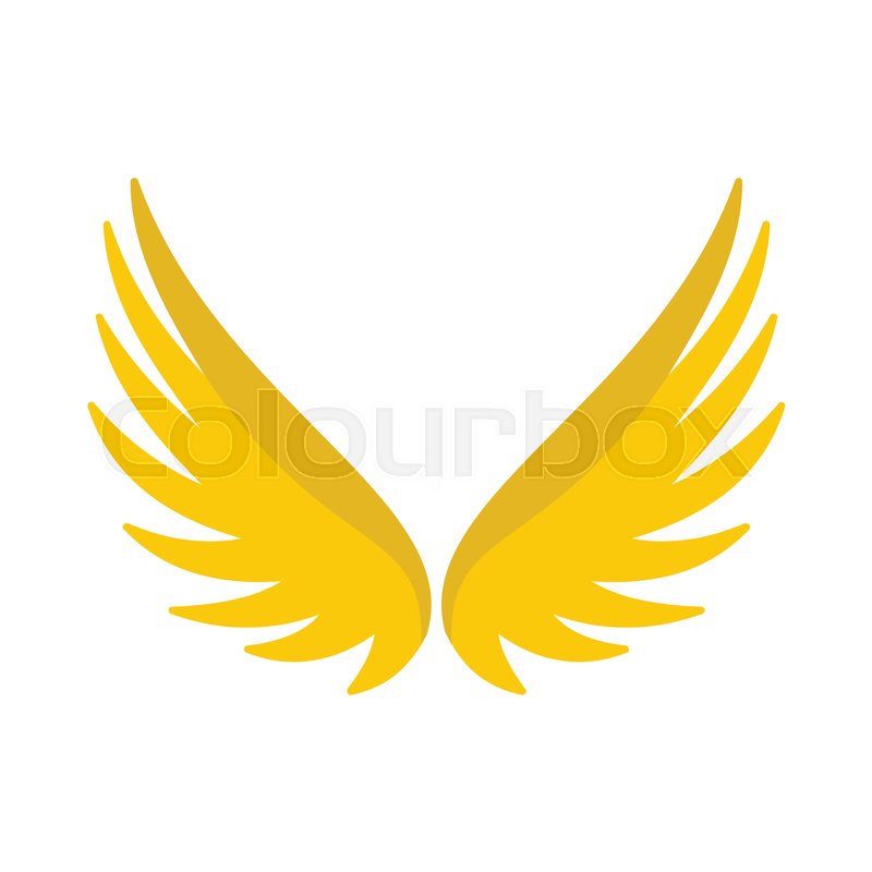 Yellow wing flat icon for your design ... | Stock vector | Colourbox