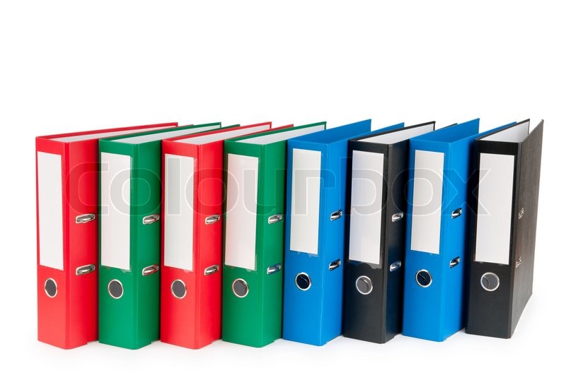 Office- Ordner auf dem weißen ... | Stock Bild | Colourbox