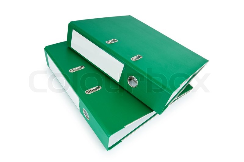 Office- Ordner auf dem weißen ... | Stock Bild | Colourbox