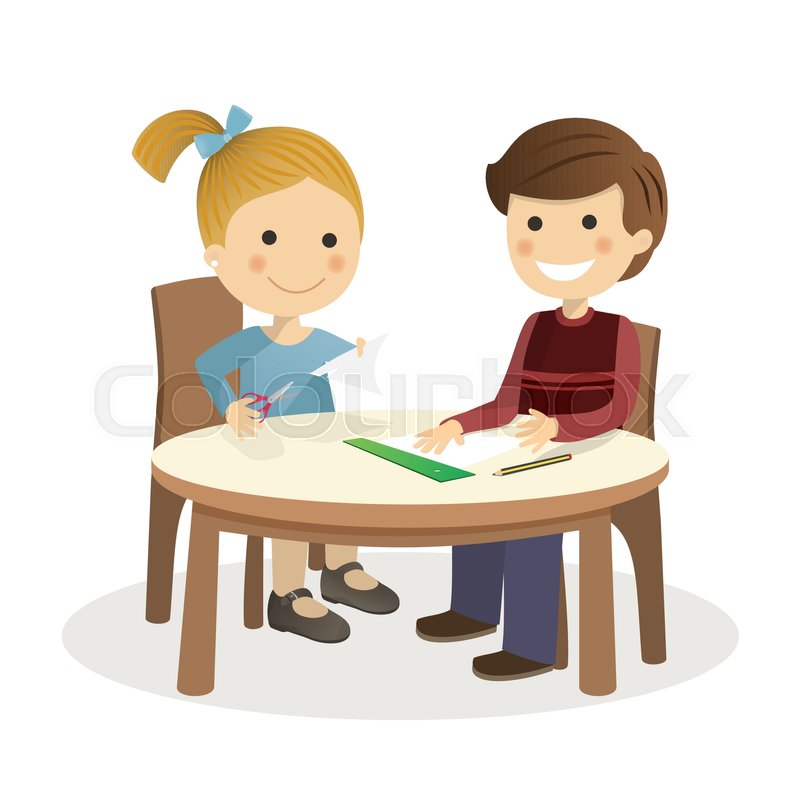 Skole, tegning, børnehave | stock vektor | Colourbox