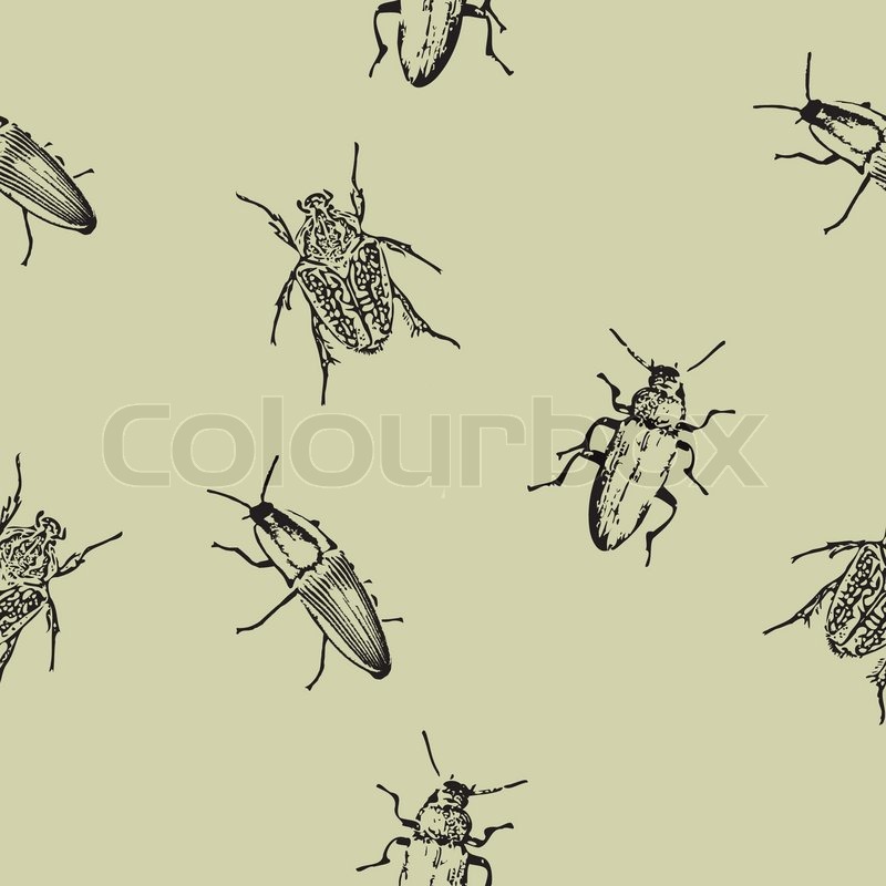 Seamless texture with insects | Stock vector | Colourbox