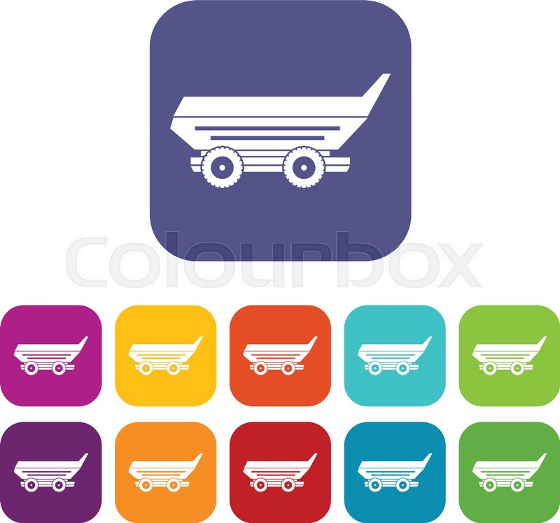 Car trailer icons set vector ... | Stock vector | Colourbox