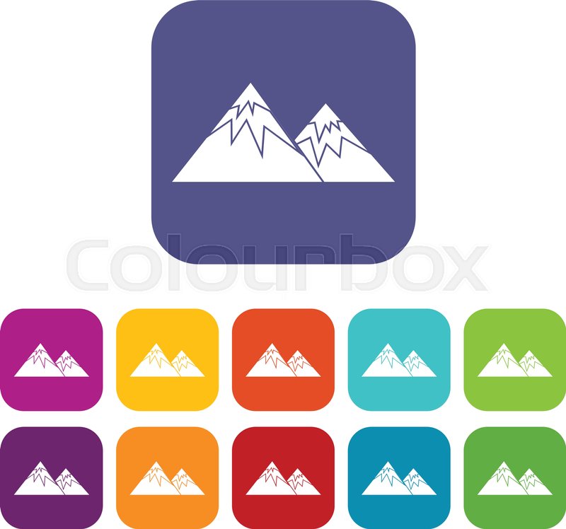 Swiss alps icons set vector ... | Stock vector | Colourbox