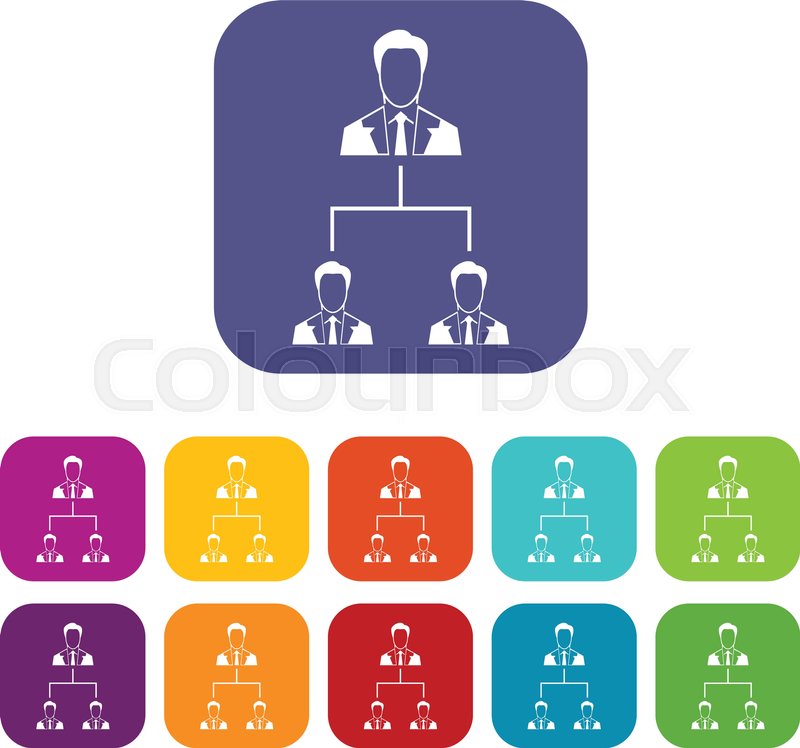 Company structure icons set vector ... | Stock vector | Colourbox