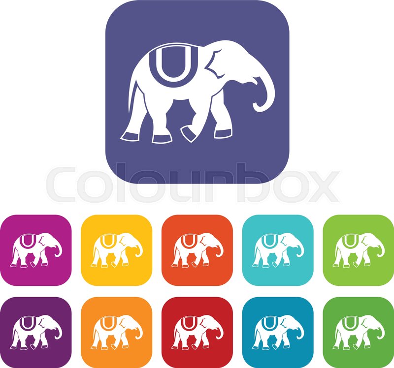 Elephant icons set vector illustration ... | Stock vector | Colourbox