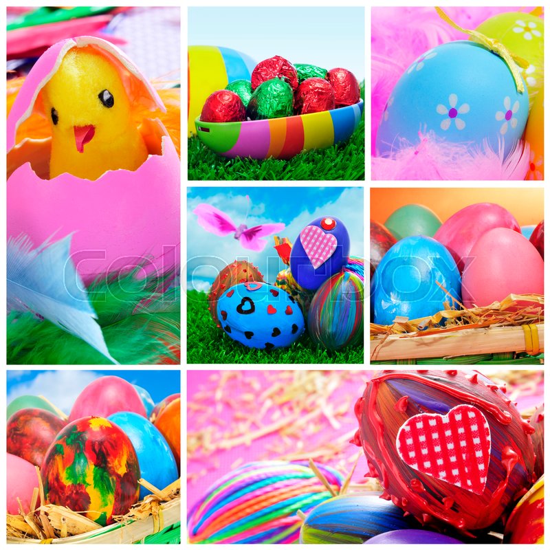 Collage of different pictures of easter ... | Stock image | Colourbox