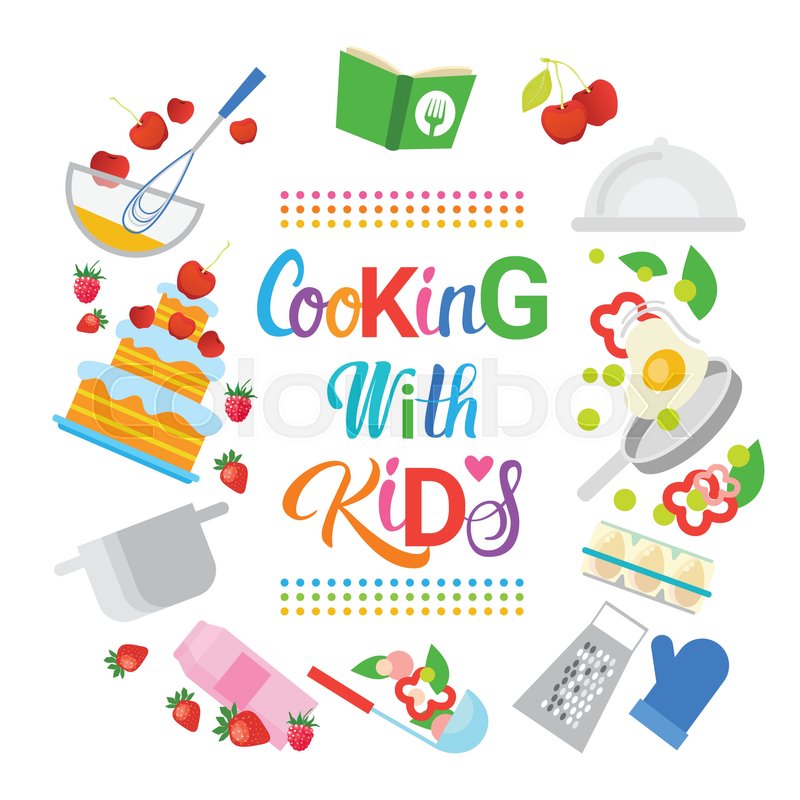Cooking With Kids Children Culinary ... | Stock vector | Colourbox