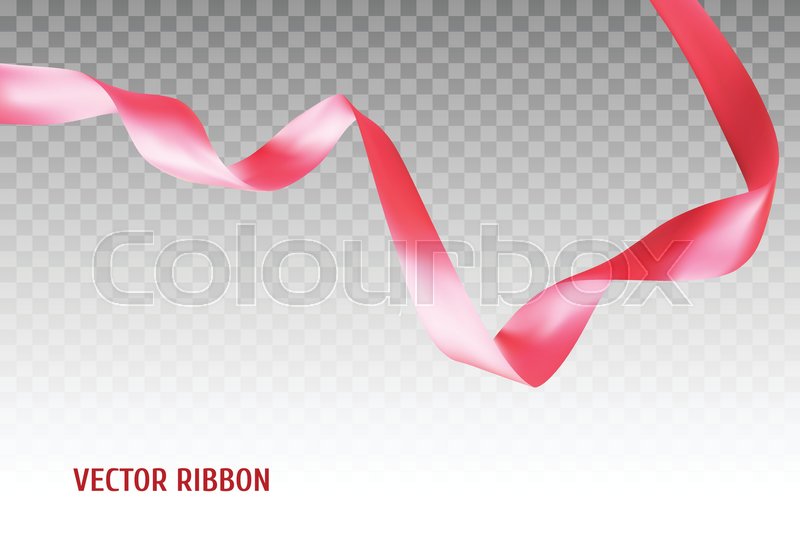 Pink vector ribbon made with gradient ... | Stock vector | Colourbox