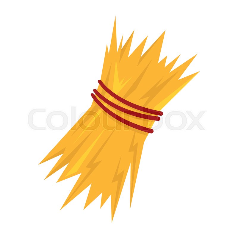 Sheaf of hay flat cartoon icon. Hay ... | Stock vector | Colourbox