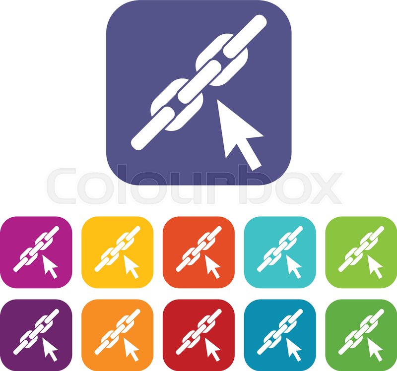 Chain link icons set vector ... | Stock vector | Colourbox