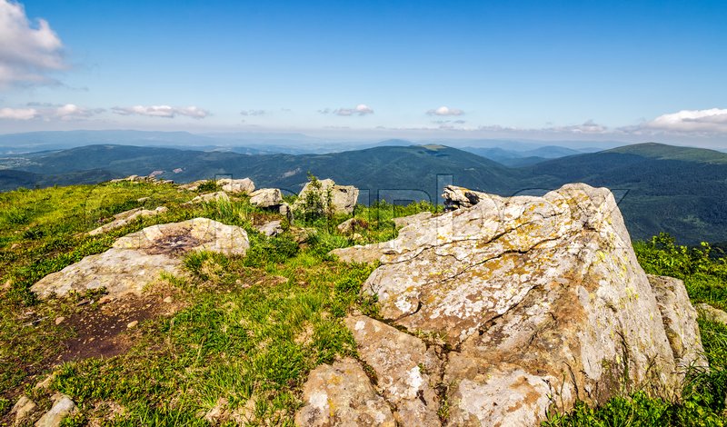 Huge boulders on the edge of hillside. ... | Stock image | Colourbox
