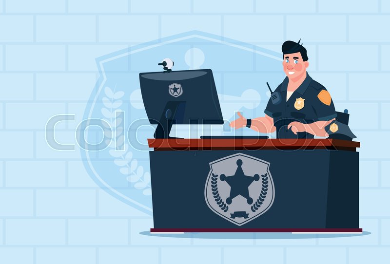 Cop At Desk
