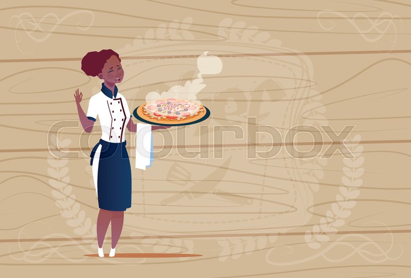 Female African American Chef Cook ... | Stock vector | Colourbox