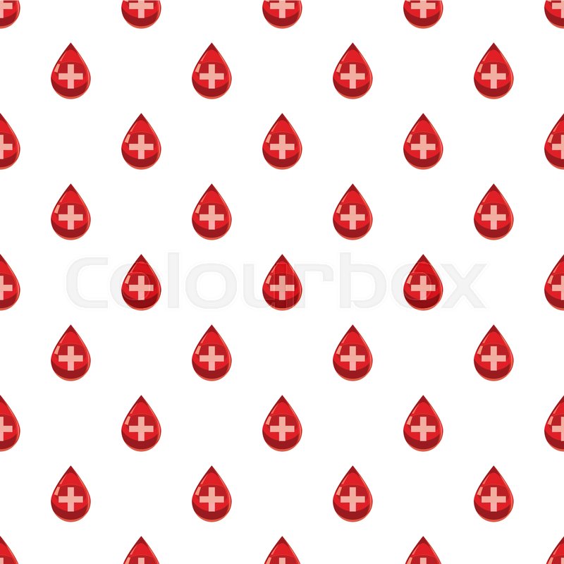 Red drop of blood with cross pattern ... | Stock vector | Colourbox