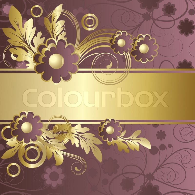 Abstract claret flowers and | Stock vector | Colourbox