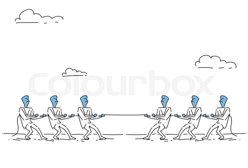 Businesspeople Group Team Pulling ... | Stock vector | Colourbox