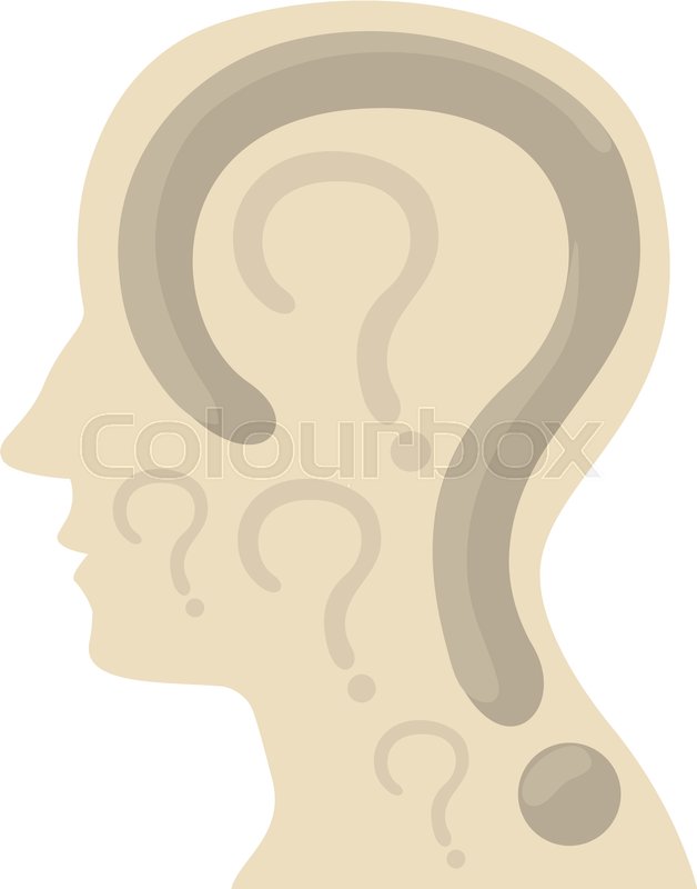 Head with question icon. Cartoon ... | Stock vector | Colourbox