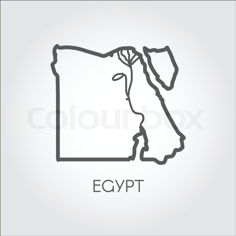 Contour map of Egypt with shape of ... | Stock vector | Colourbox