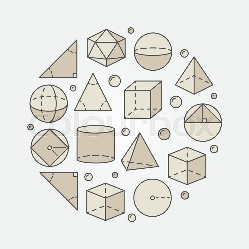 Colorful trigonometry and geometry ... | Stock vector | Colourbox