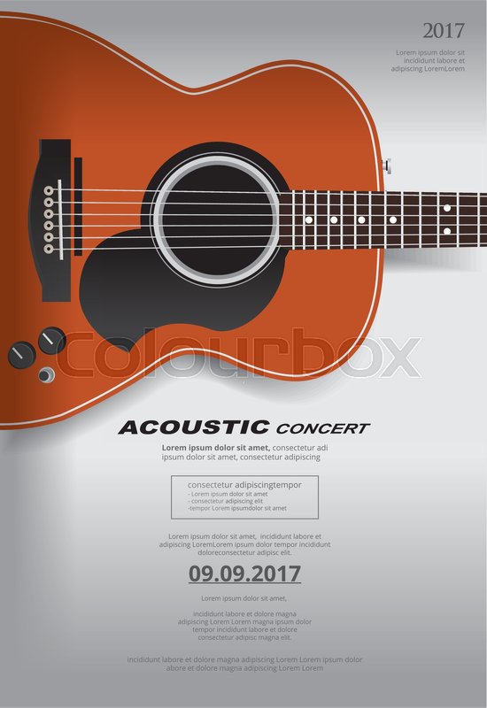 Acoustic Guitar Concert Poster ... | Stock vector | Colourbox