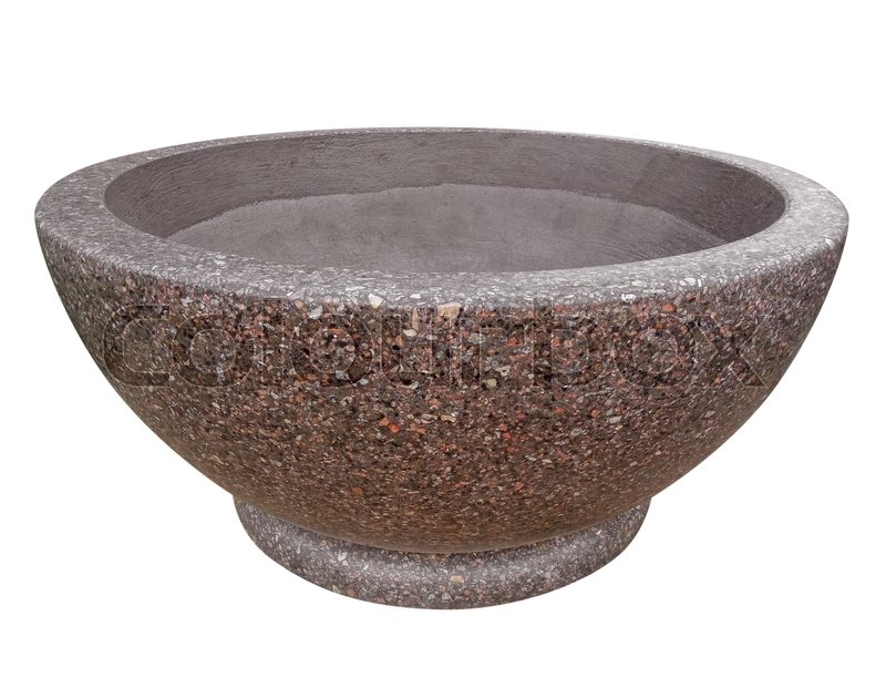 Large stone vase isolated on white with ... | Stock image | Colourbox