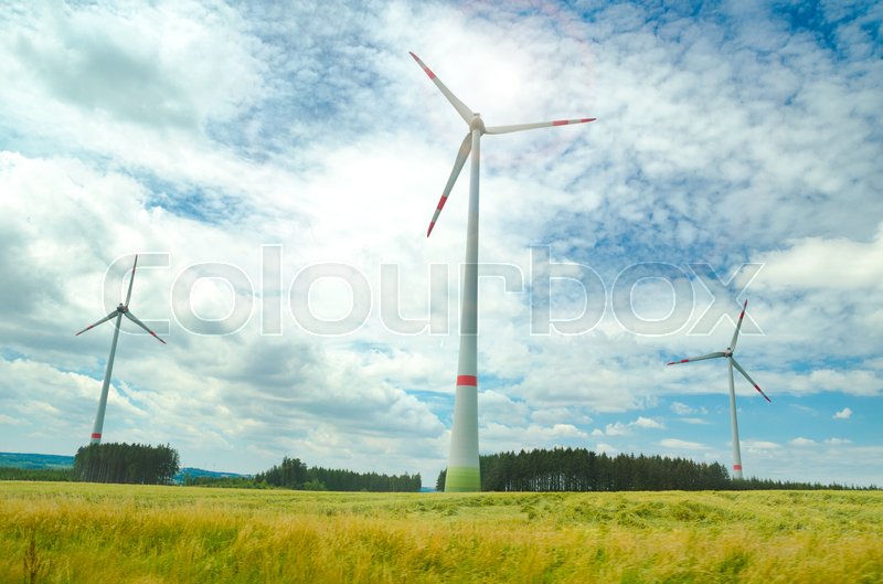 A lot of windmills in the field | Stock image | Colourbox