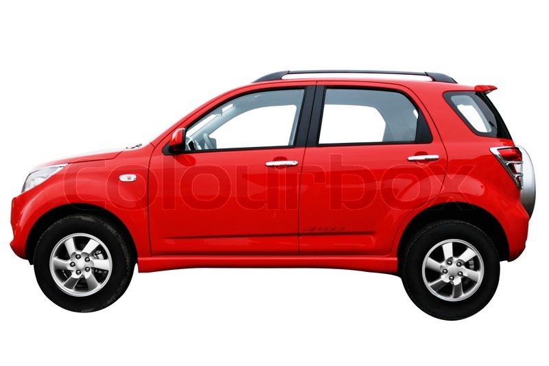 Beautiful red car isolated on white ... | Stock image | Colourbox