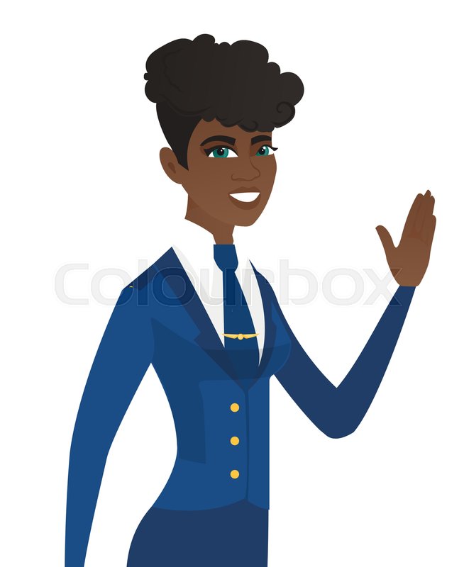 Young Africanamerican Female Pilot Stock Vector