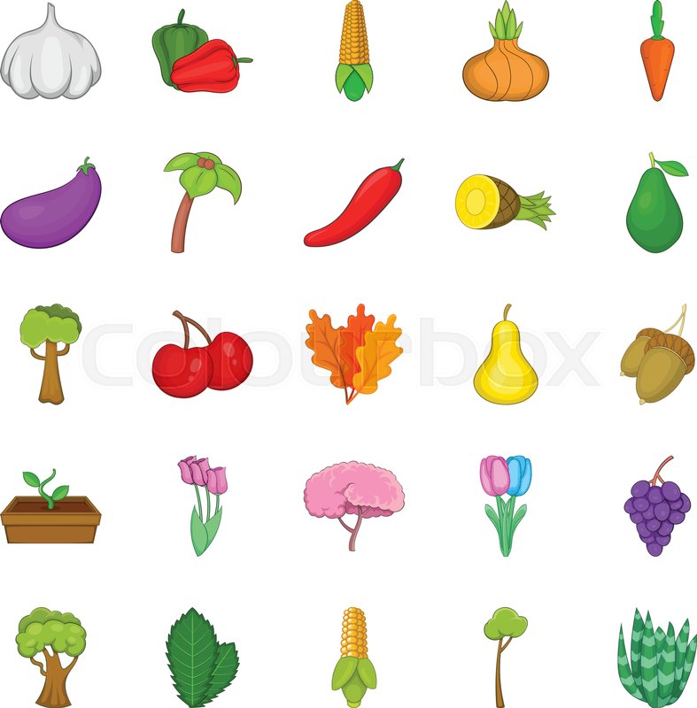 Botany icons set. Cartoon set of 25 ... | Stock vector | Colourbox