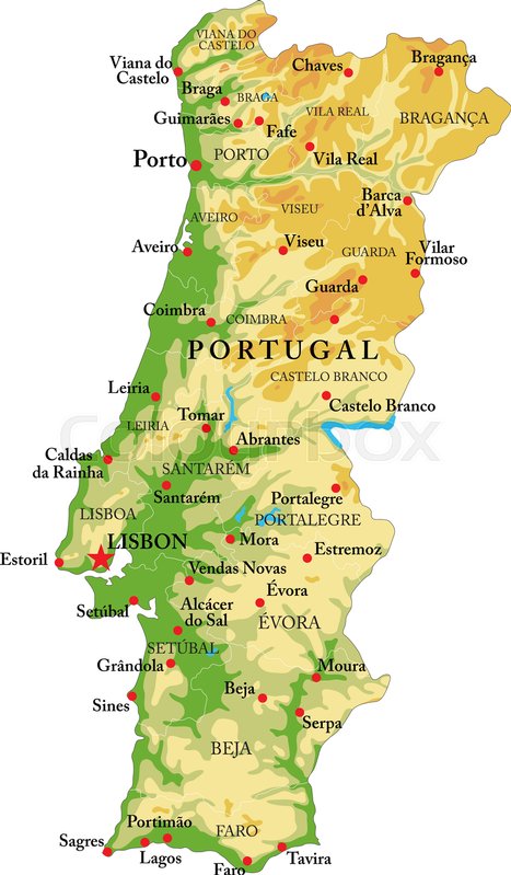 Highly detailed physical map of ... | Stock vector | Colourbox