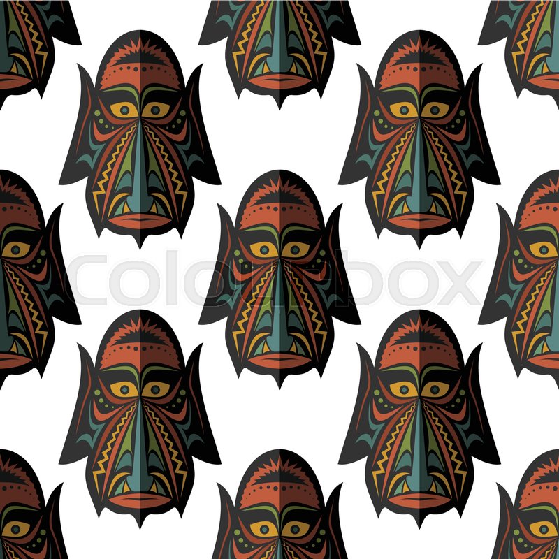 African mask seamless pattern vector ... | Stock vector | Colourbox