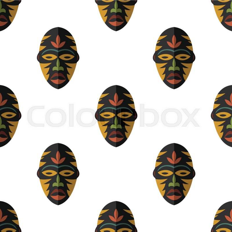African mask seamless pattern vector ... | Stock vector | Colourbox