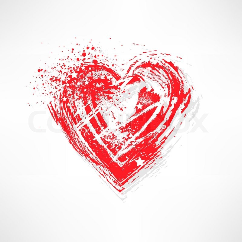 Painted brush heart shape | Stock vector | Colourbox